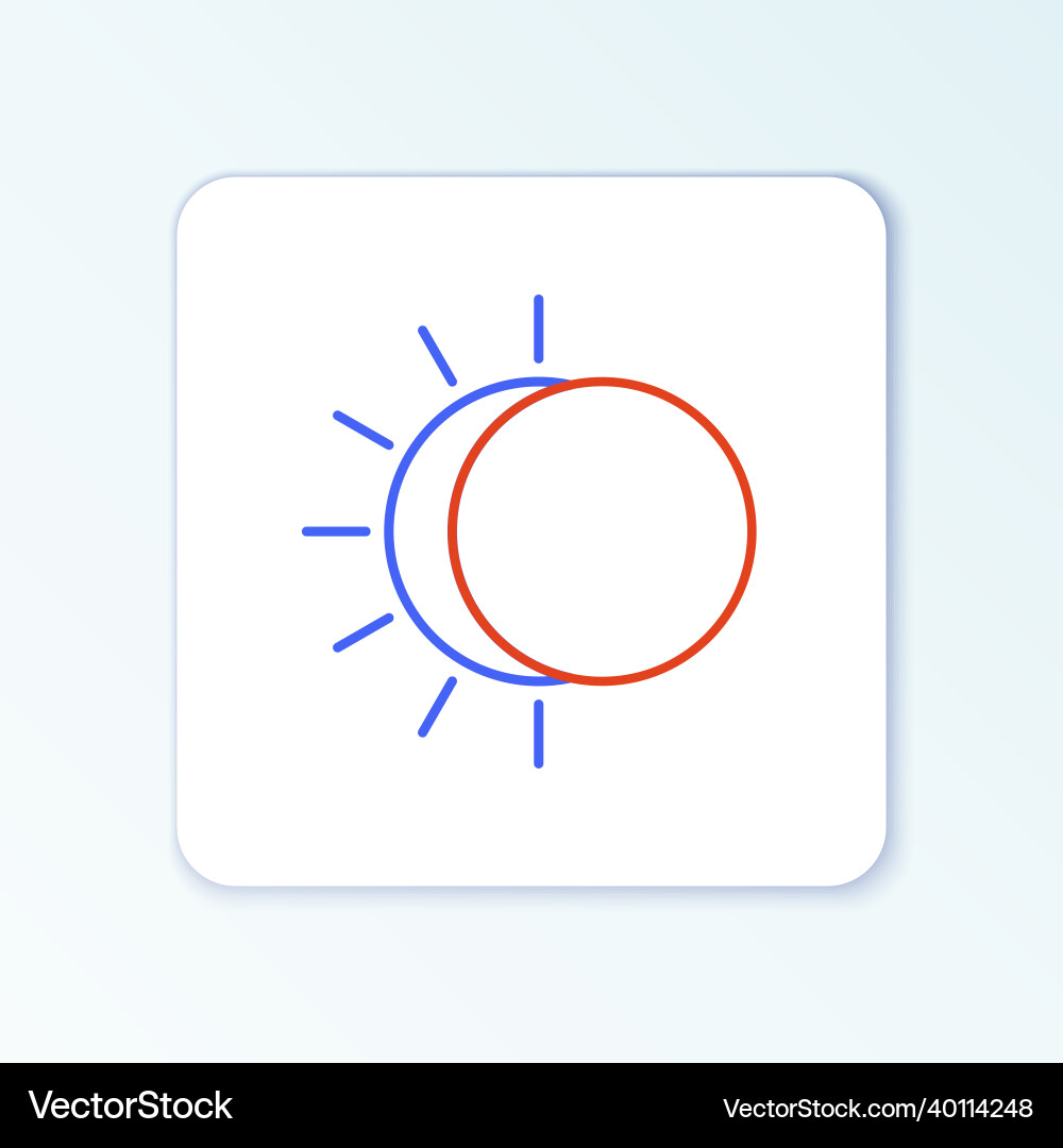Line eclipse of the sun icon isolated on white Vector Image