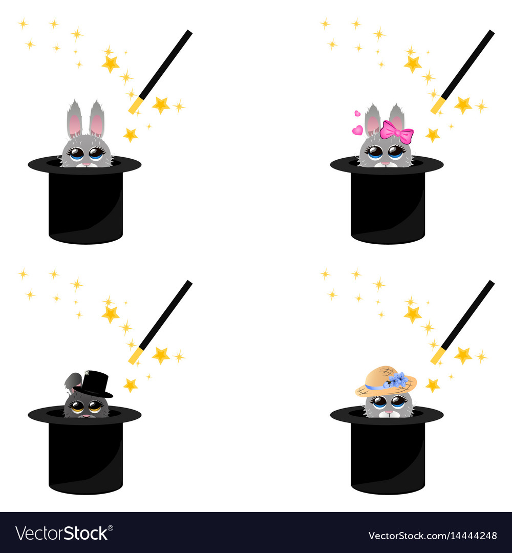 Magic hat bunny ears Royalty Free Vector Image