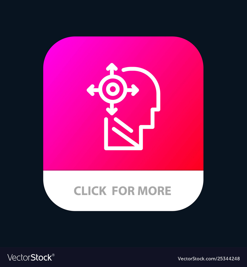 Mind transform yourself head mobile app button Vector Image