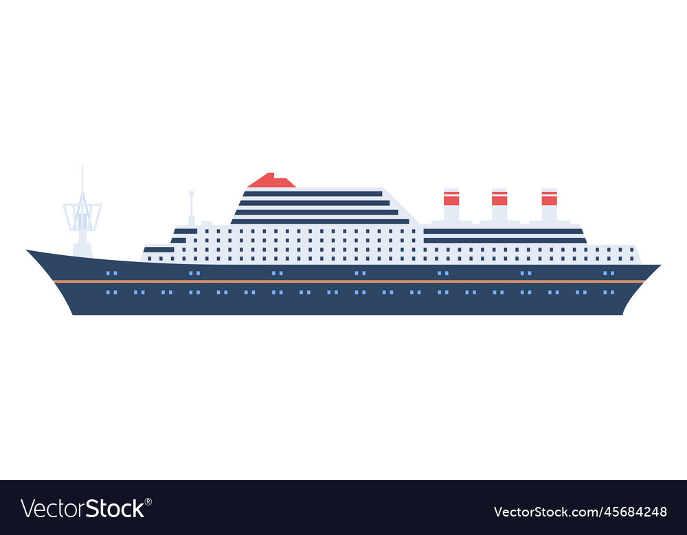 Passenger ship icon big cruiser naval transport Vector Image