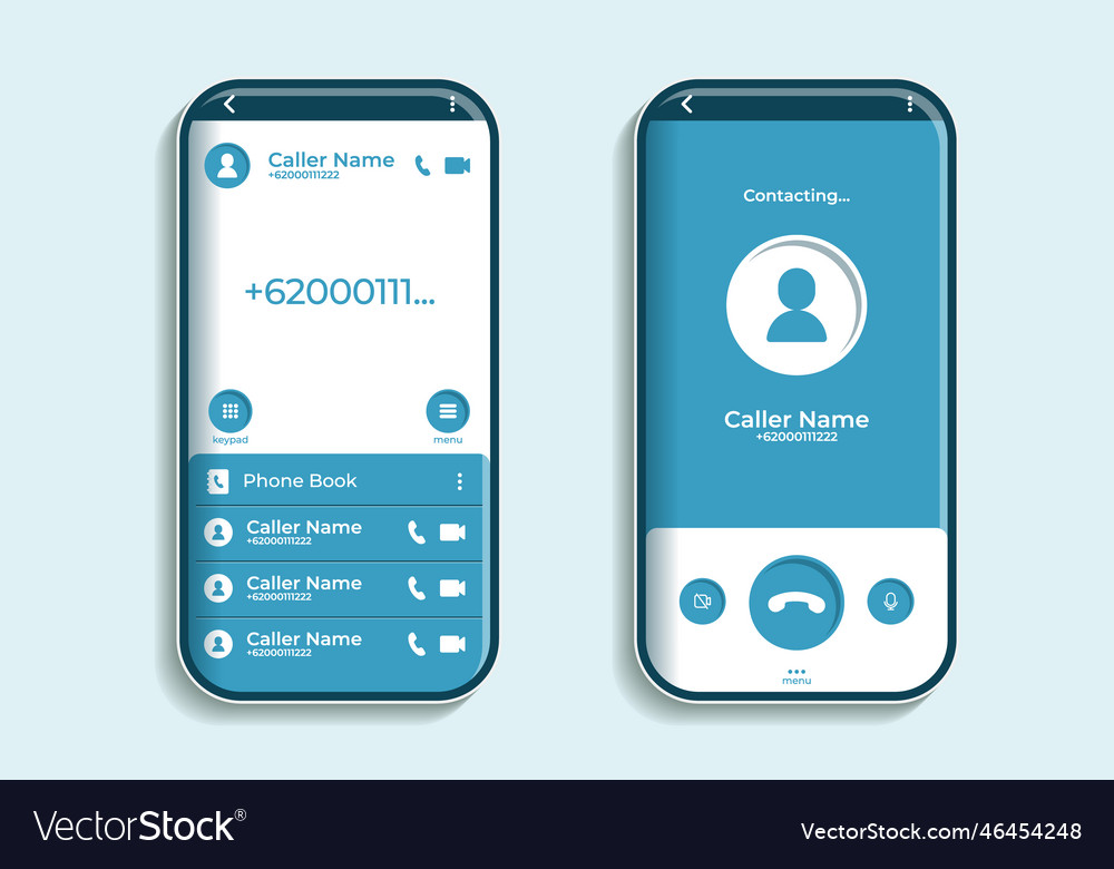 Phone call screen interface Royalty Free Vector Image