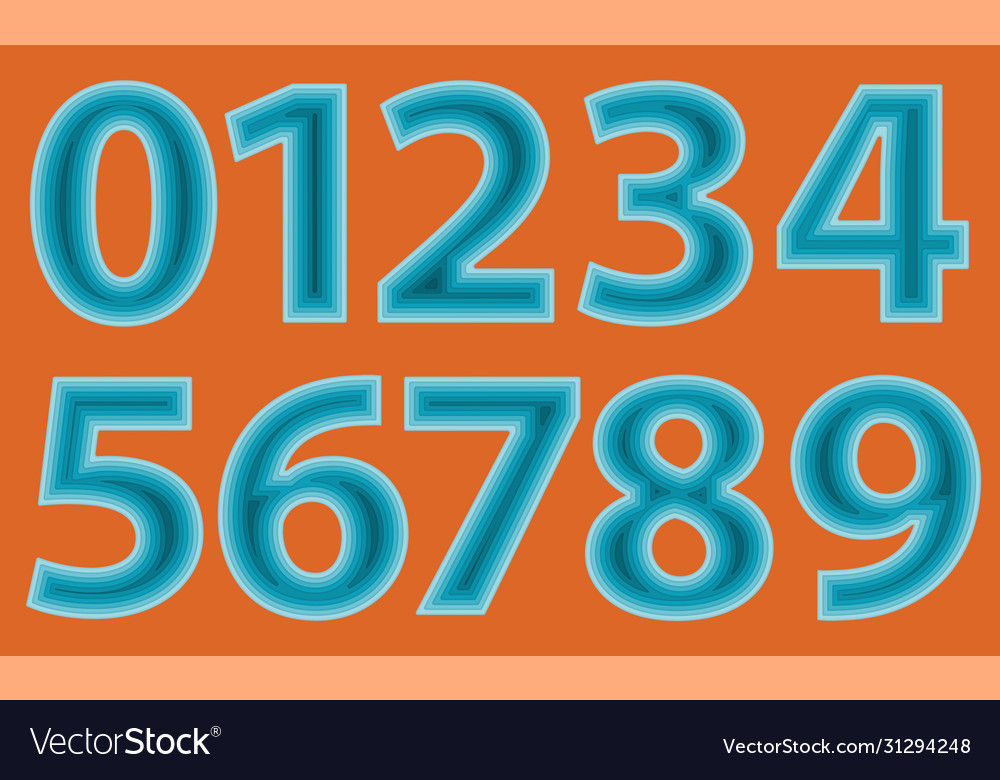 Set numbers from 0 to 9 Royalty Free Vector Image