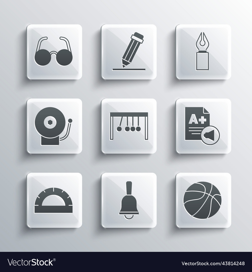 Set ringing bell basketball ball exam sheet Vector Image Set ringing bell basketball ball exam sheet Vector Image