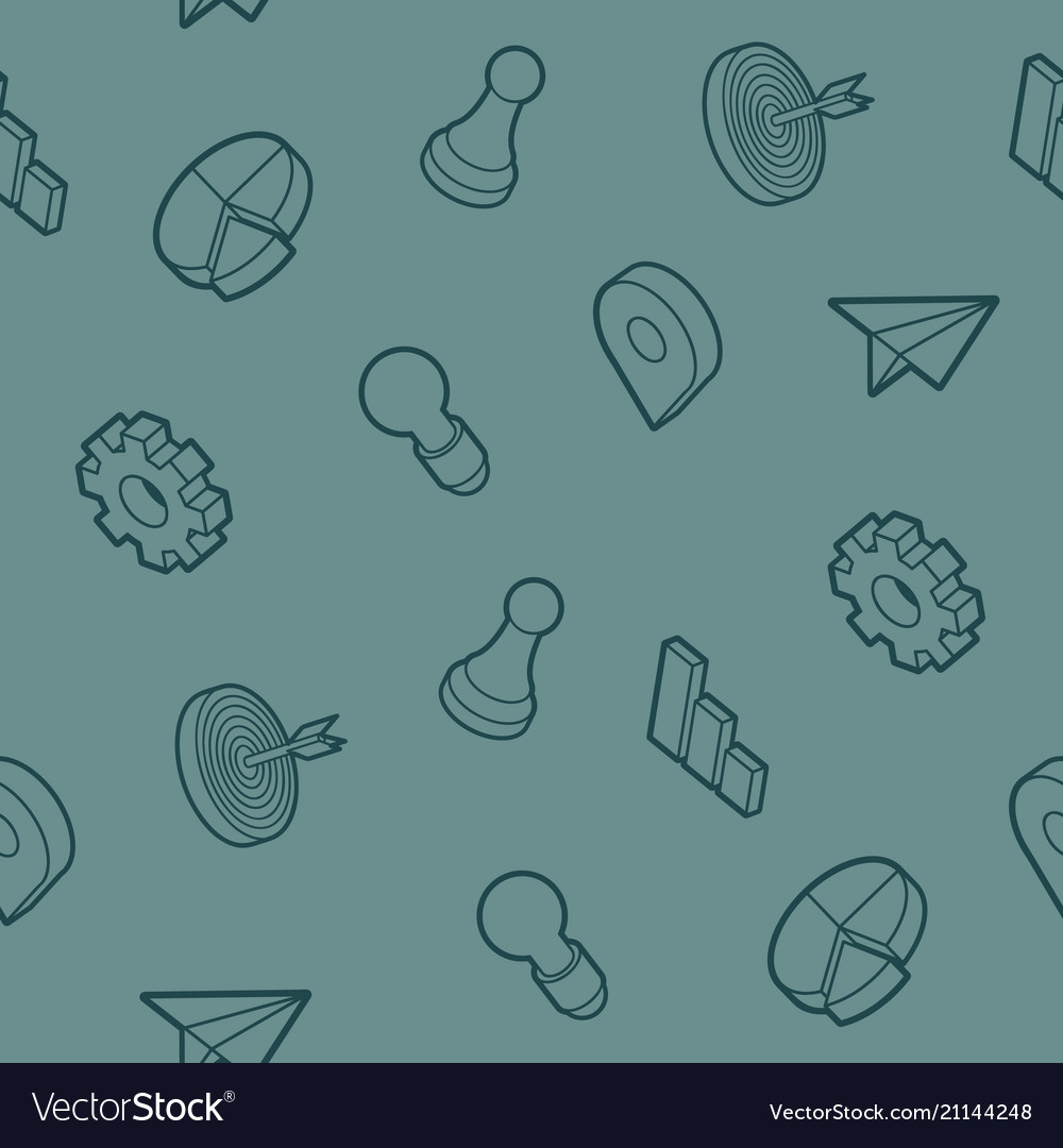 Startup outline isometric pattern Royalty Free Vector Image