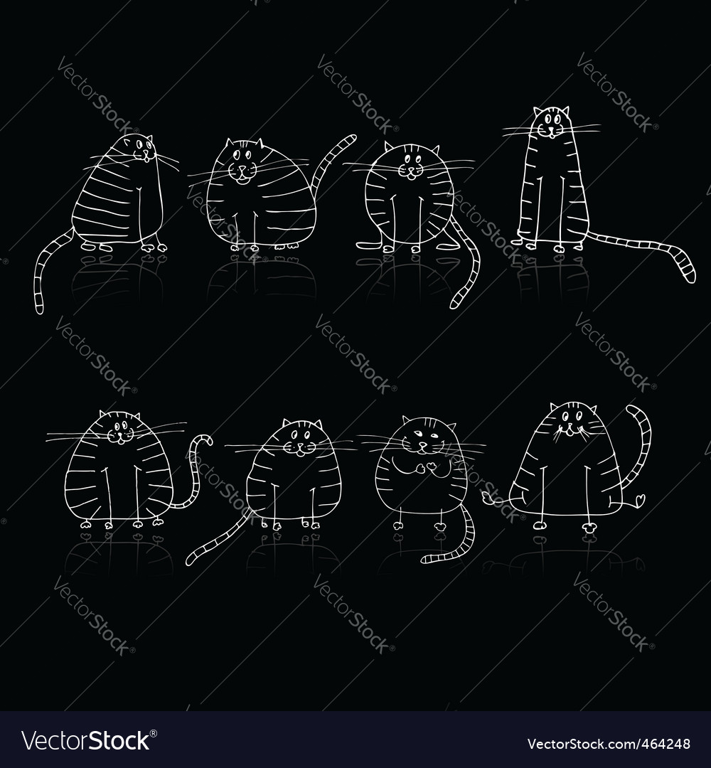 Striped cats Royalty Free Vector Image - VectorStock