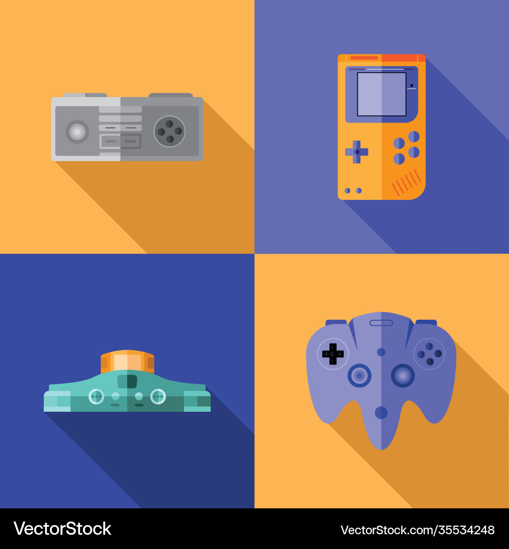 Videogame consoles set icons design Royalty Free Vector