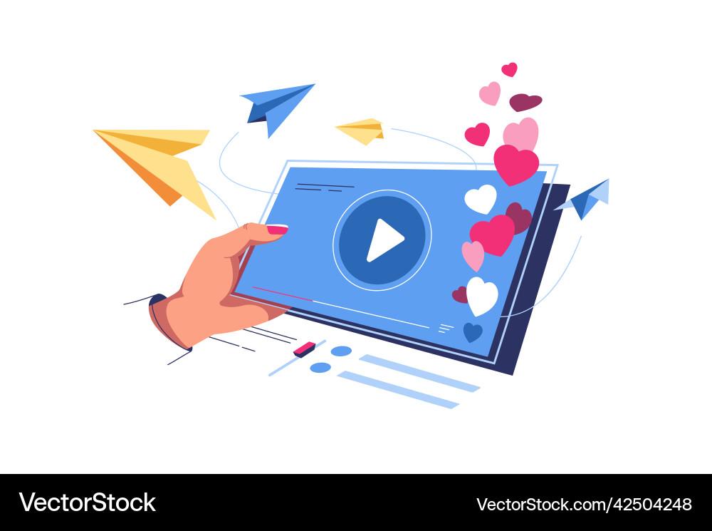 Viral video or spreading virally on internet Vector Image