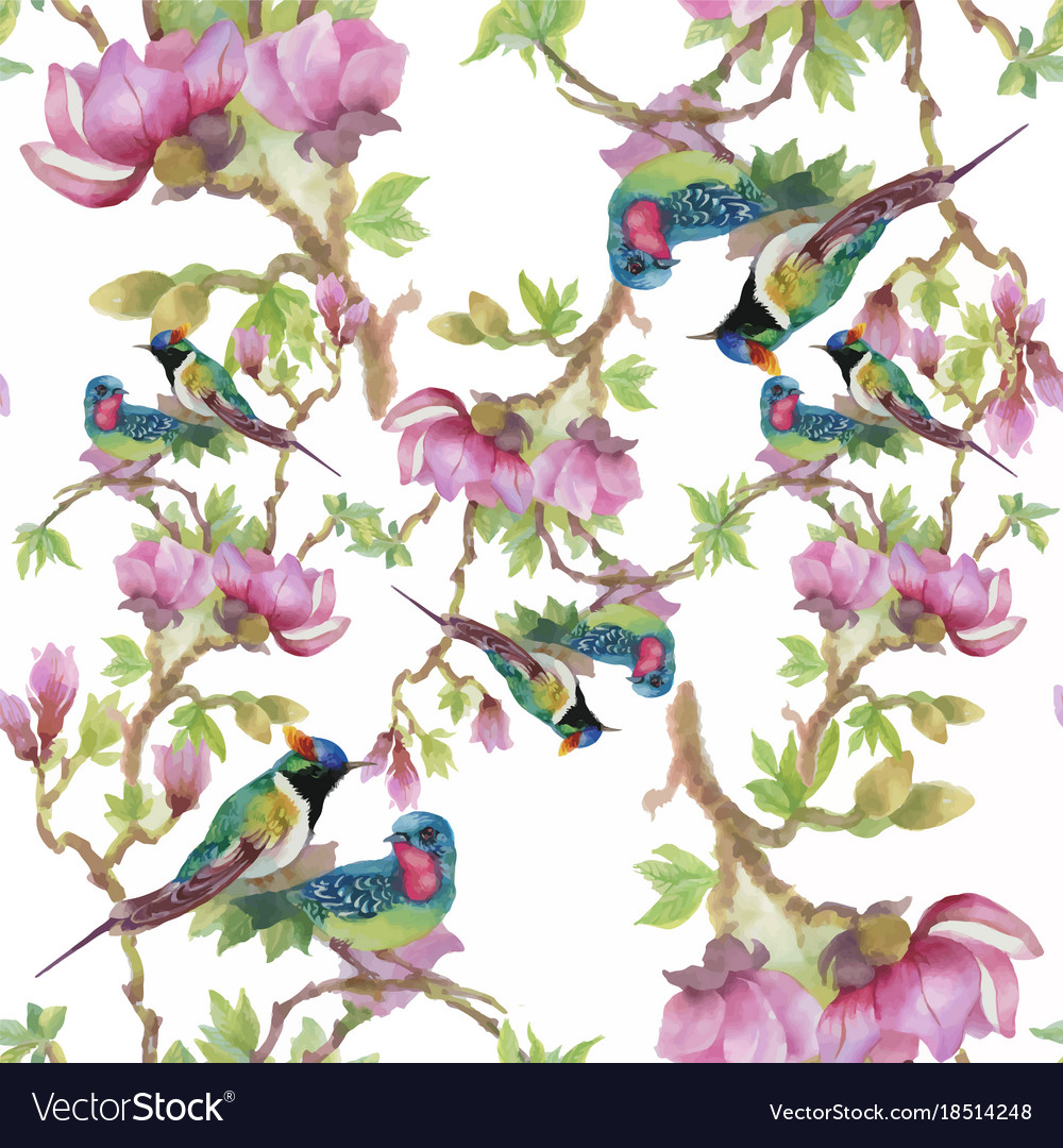 Watercolor hand drawn seamless pattern Royalty Free Vector