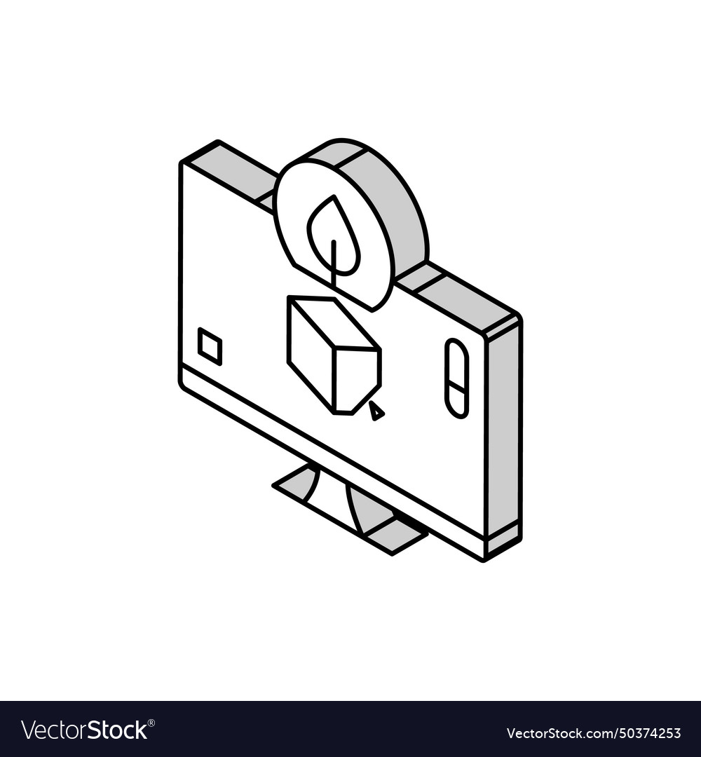 3d in sustainable design isometric icon Royalty Free Vector