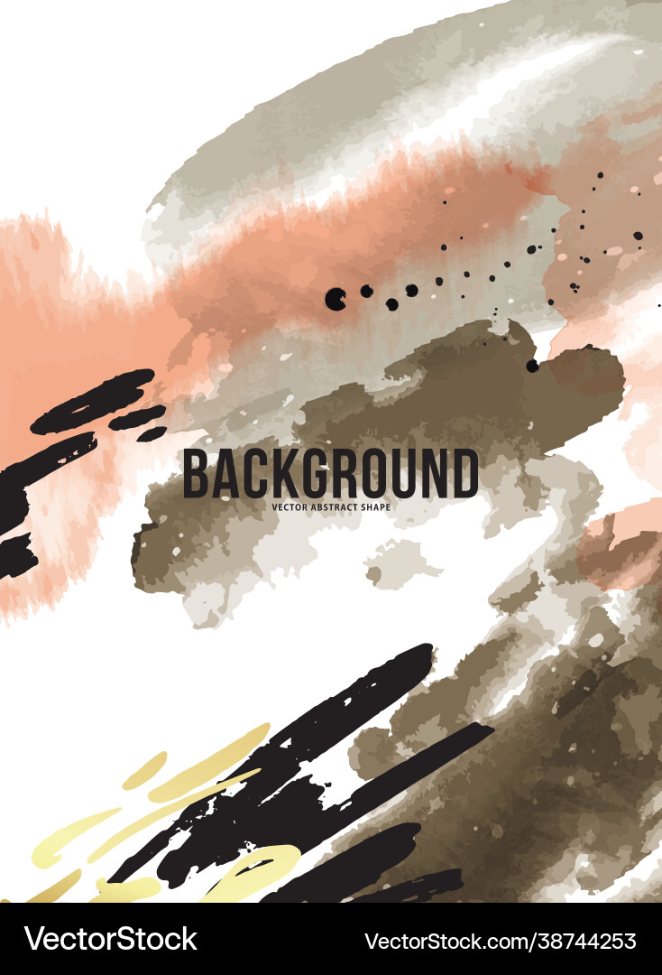 Abstract orange ink paint background acrylic Vector Image
