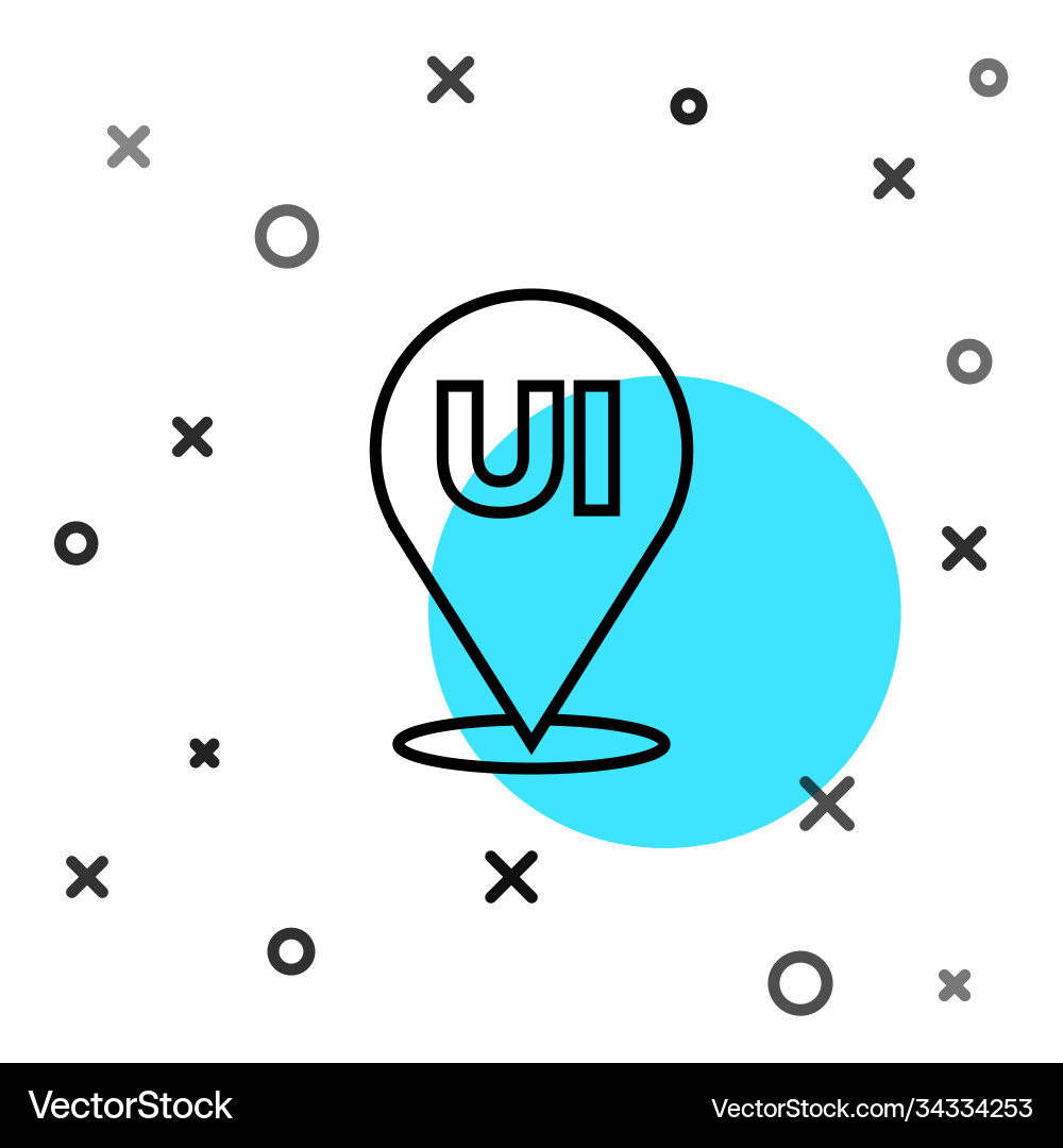Black line ui or ux design icon isolated on white Vector Image