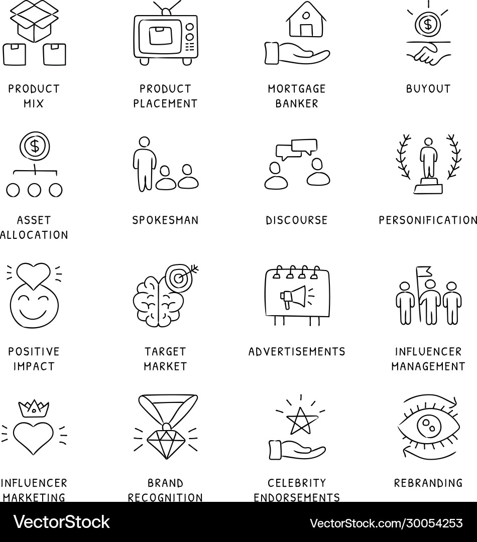 Business concepts icons Royalty Free Vector Image