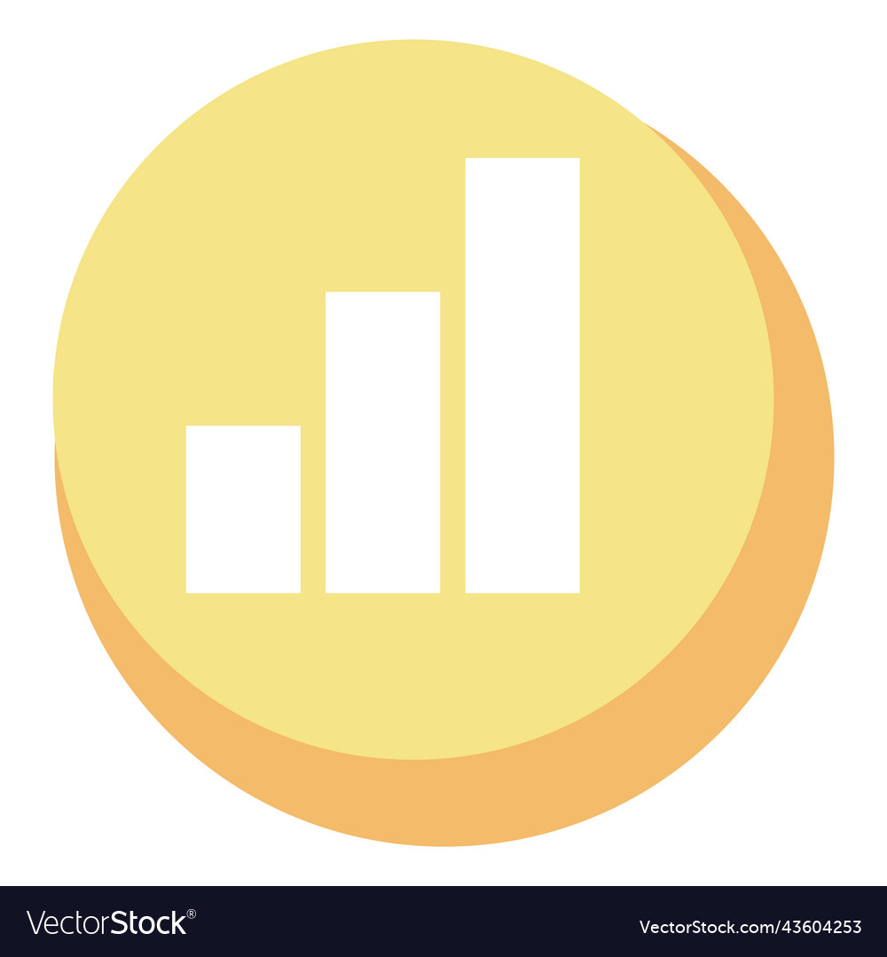 Button statistics bars Royalty Free Vector Image