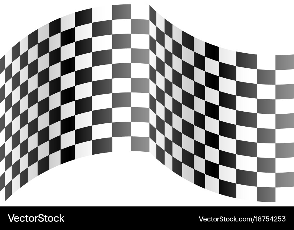 Checkered curve on white design race sport Vector Image