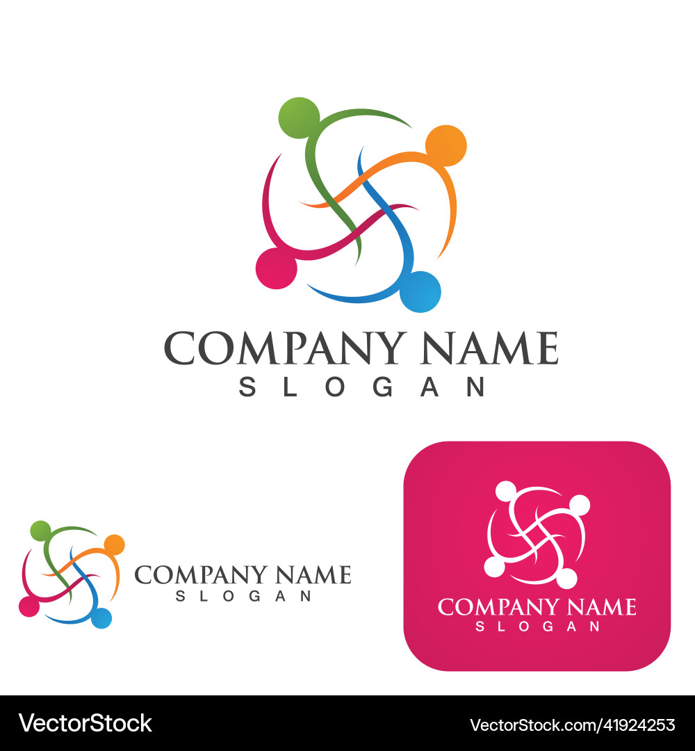 Community group logo network and social icon Vector Image