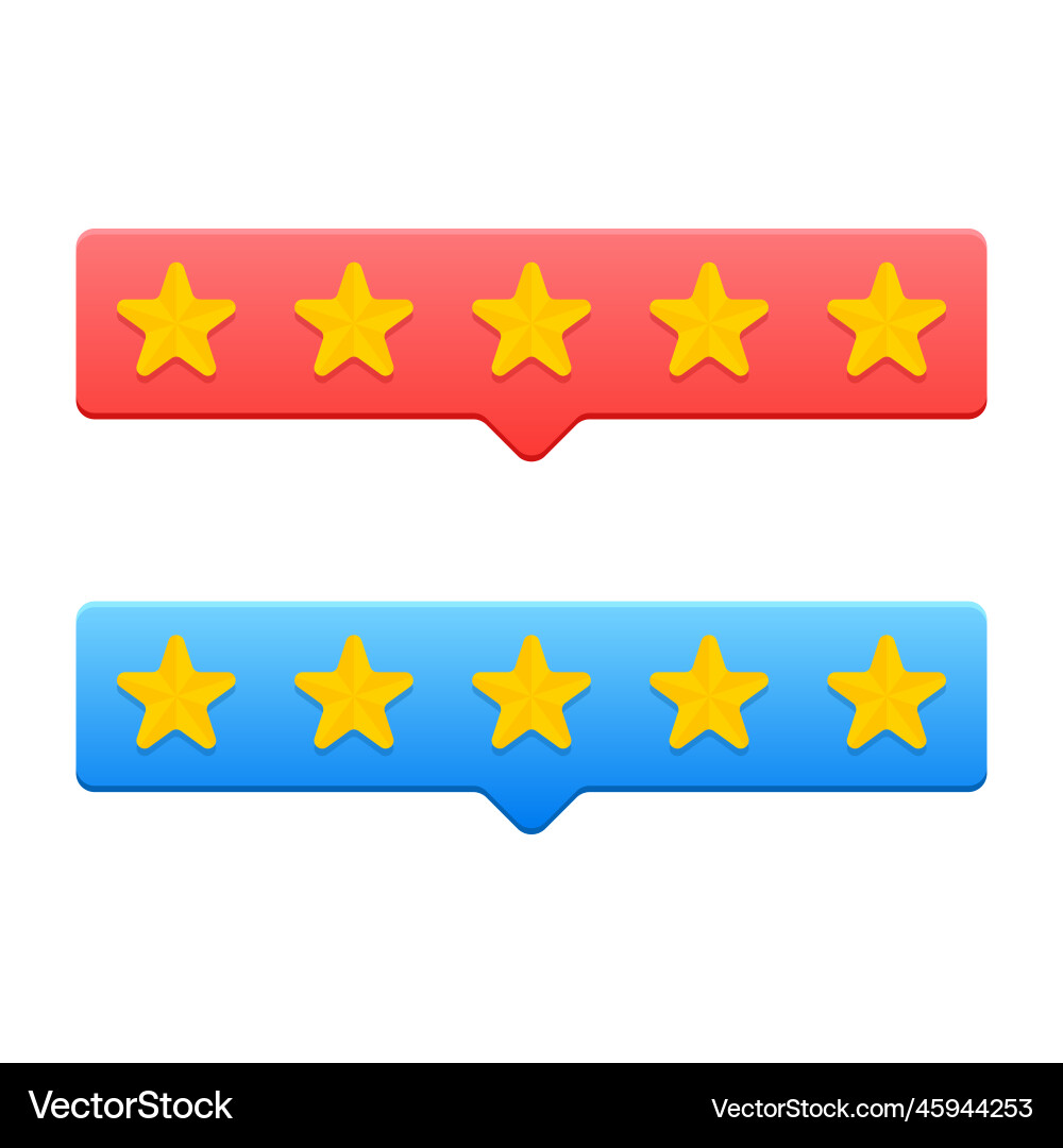 Five stars ui icon design for rating services Vector Image