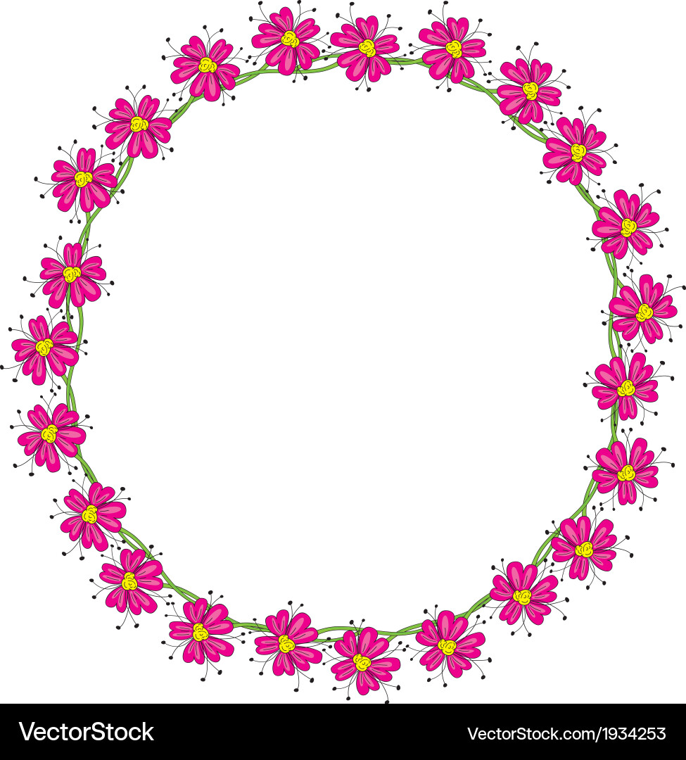 Floral wreath Royalty Free Vector Image - VectorStock