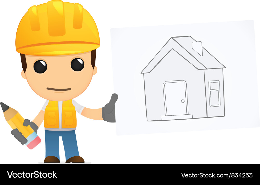 Funny cartoon builder Royalty Free Vector Image