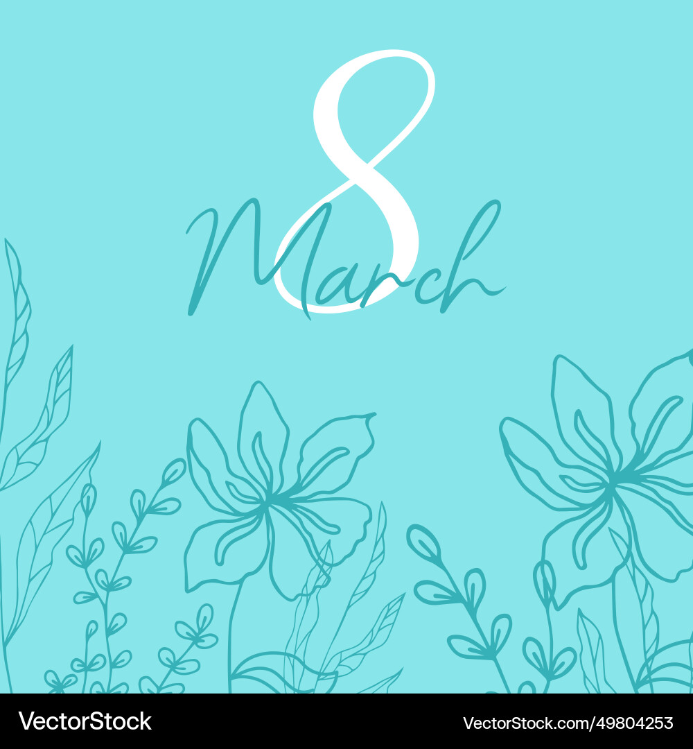 Happy march 8 postcard with minimalistic in Vector Image