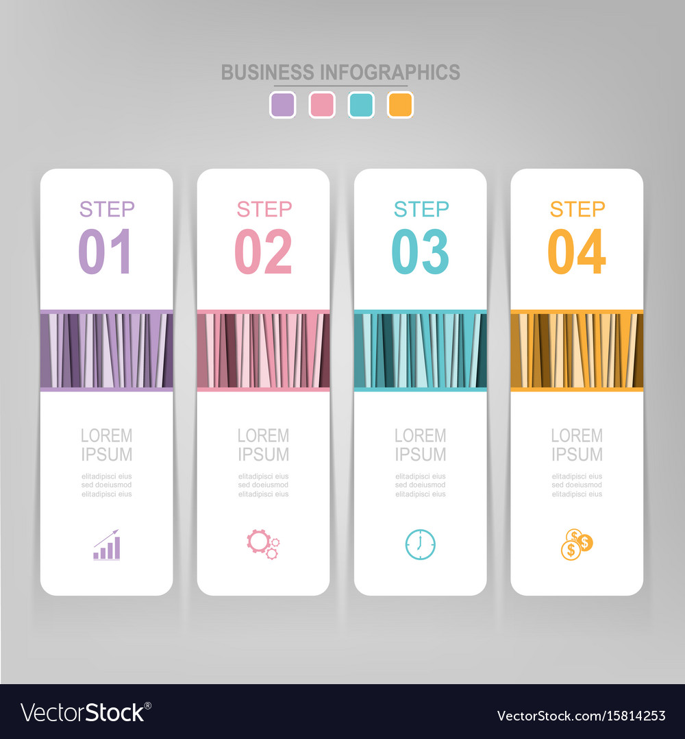Infographic of step flat design business icon Vector Image