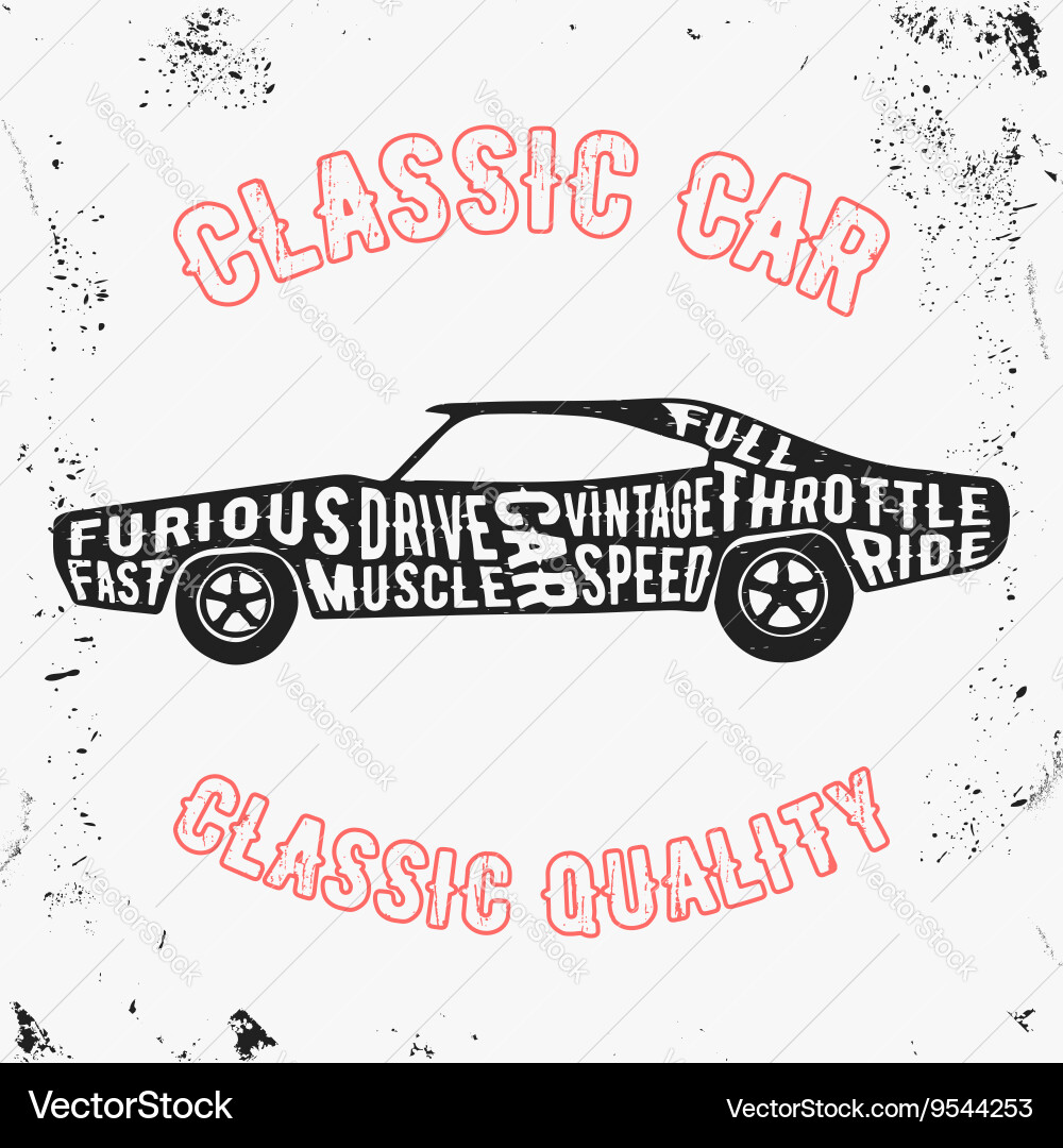Muscle car vintage stamp Royalty Free Vector Image