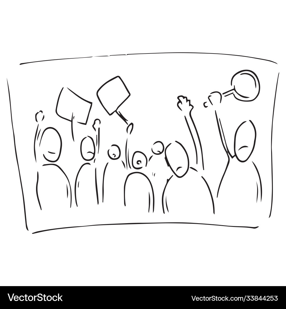 Rally people cartoon crowd Royalty Free Vector Image