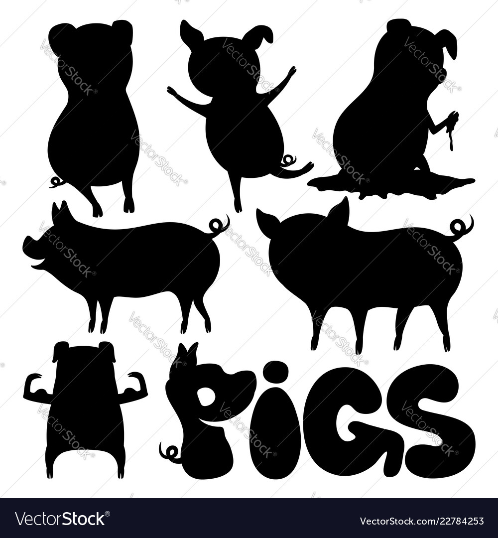 Set of pigs Royalty Free Vector Image - VectorStock