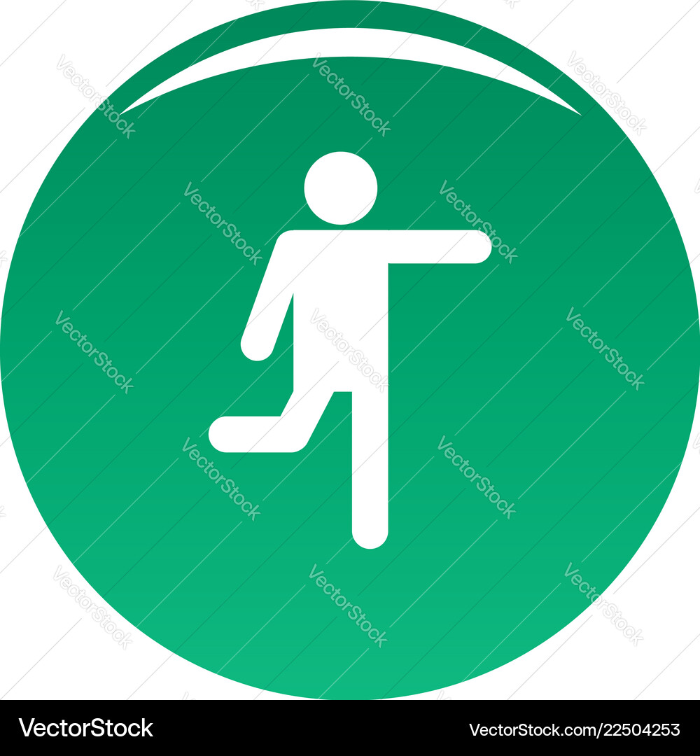 Stick figure stickman icon green Royalty Free Vector Image