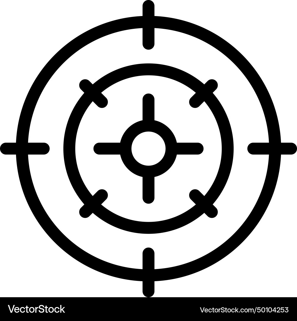 Target marketing icon with black outline style Vector Image