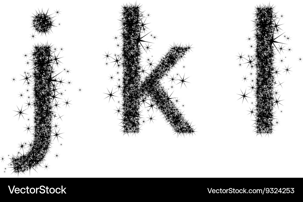Three letters of the alphabet Royalty Free Vector Image