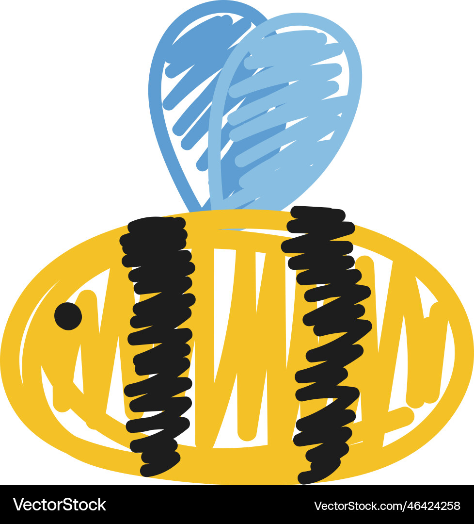 Children drawing cute bee by pencil Royalty Free Vector