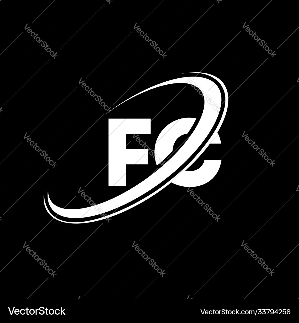 Fc f c letter logo design initial letter Vector Image