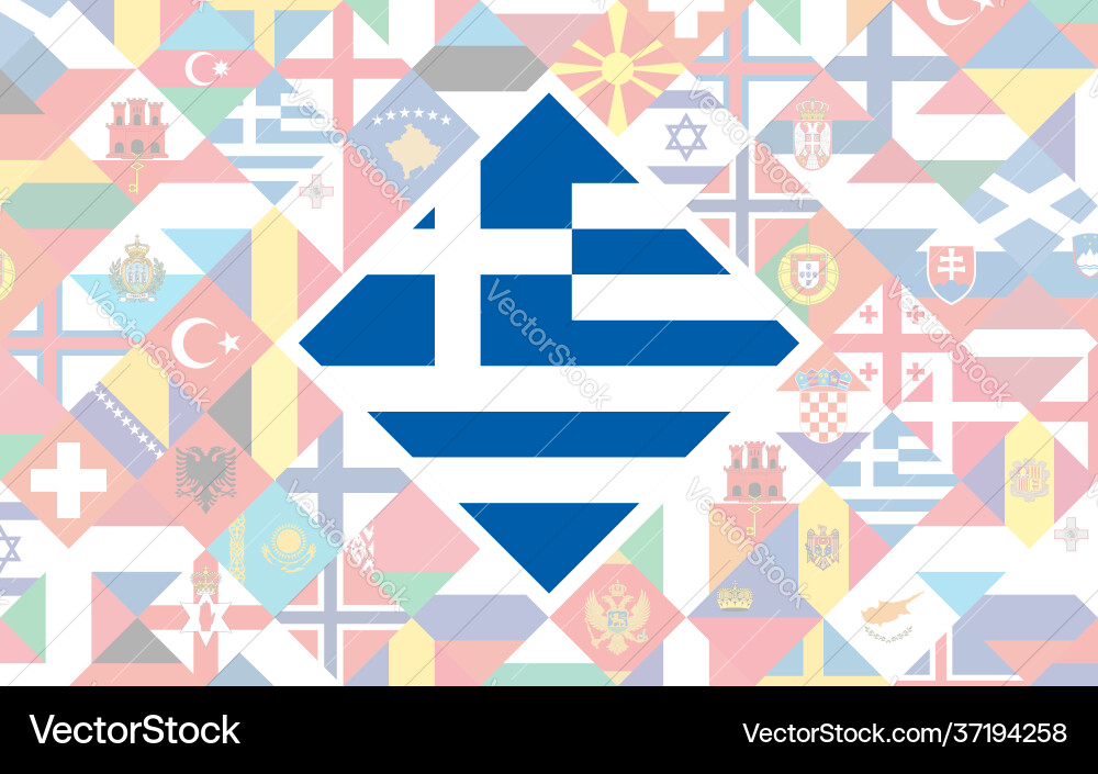Flag background european countries with big Vector Image