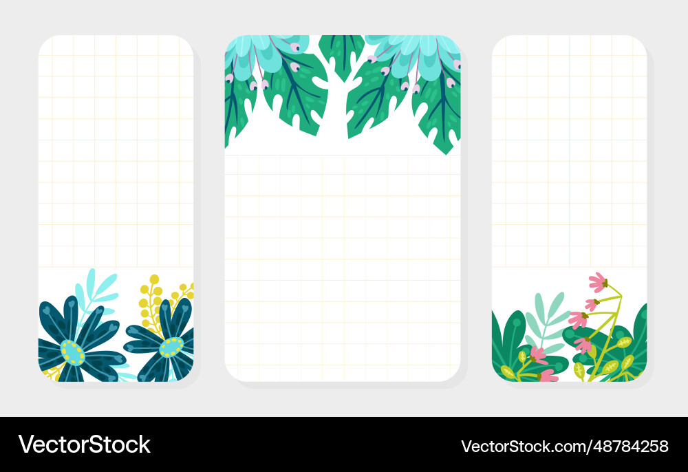 Flower note card design with lush blooming flora Vector Image