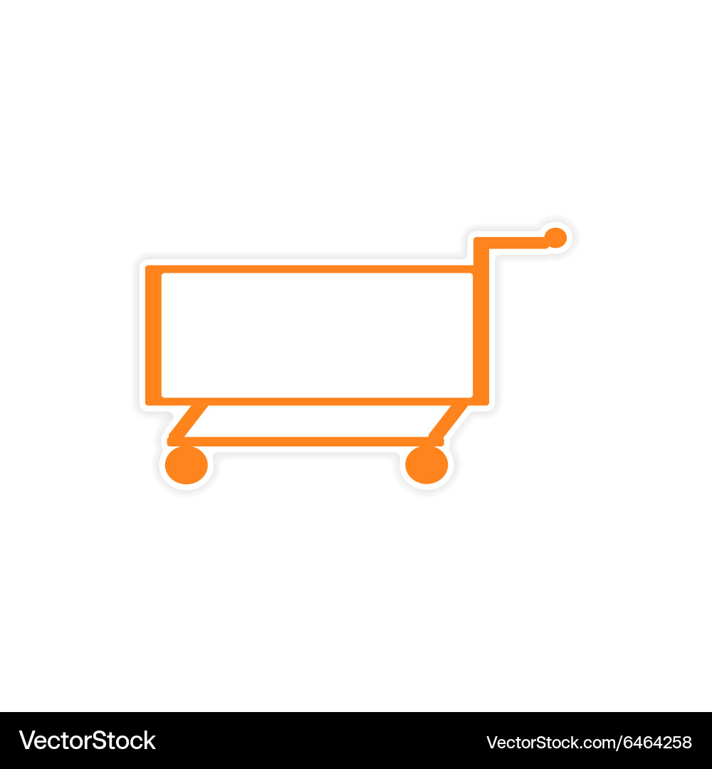 Icon sticker realistic design on paper trolley Vector Image