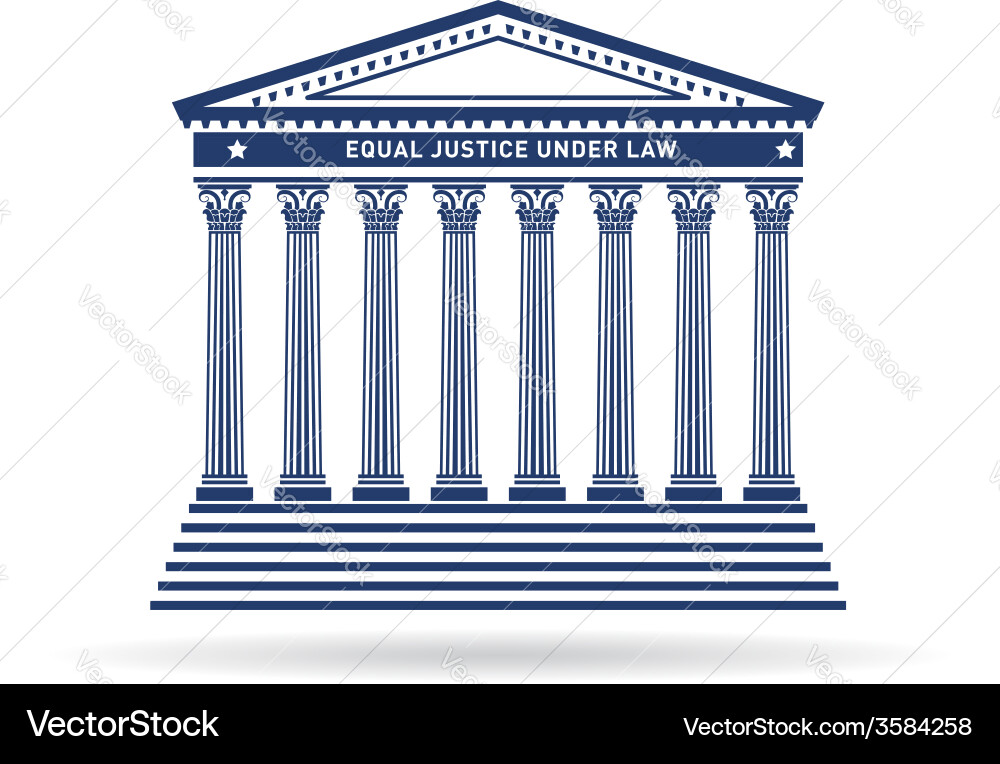 Justice court building image icon Royalty Free Vector Image