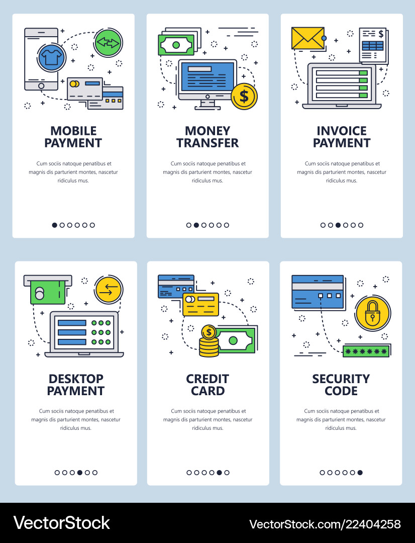 Line art web and mobile app template set Vector Image