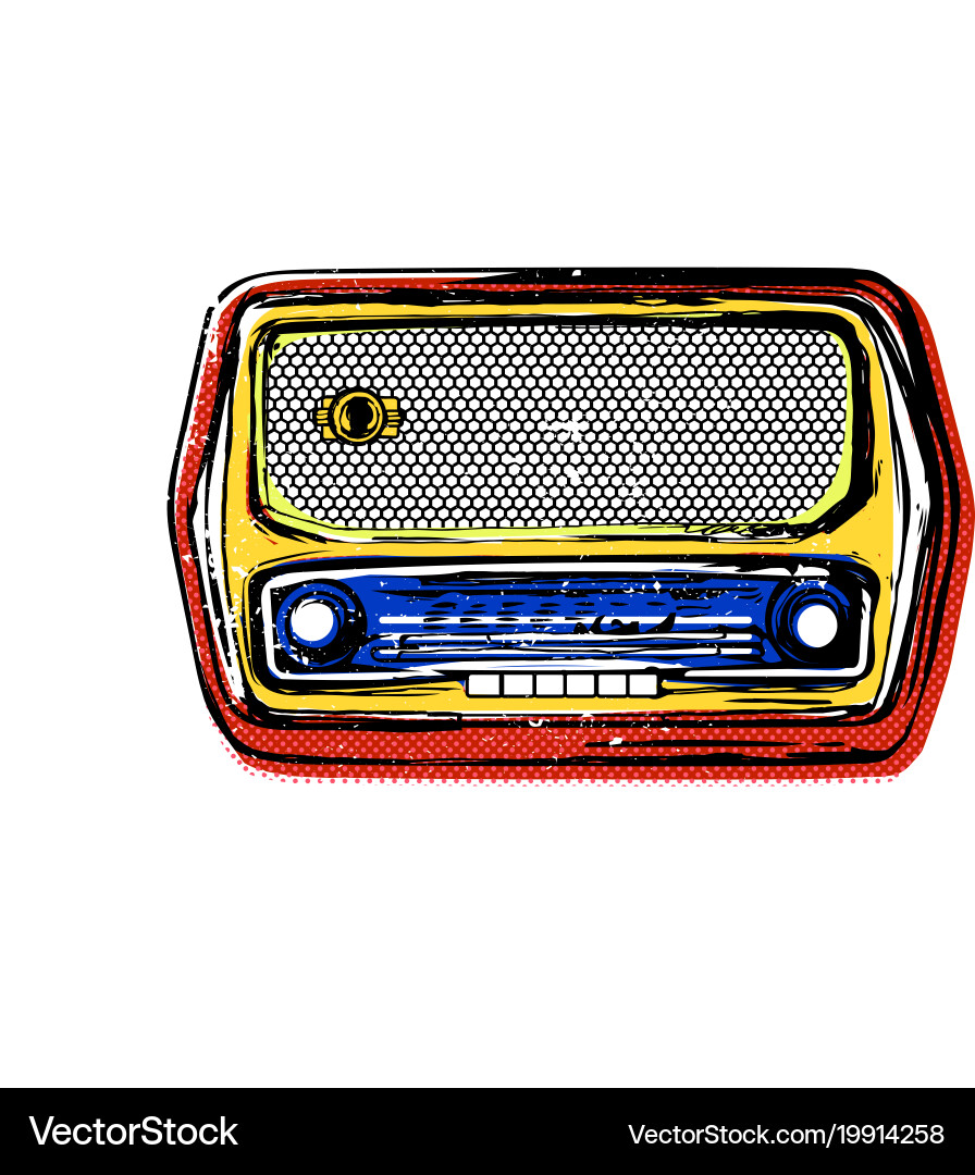 Old vintage radio Royalty Free Vector Image - VectorStock