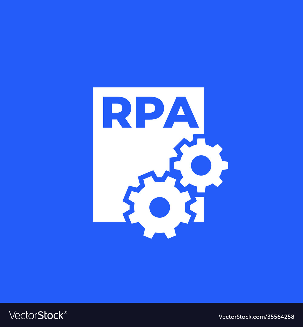 Rpa robotic process automation icon Royalty Free Vector