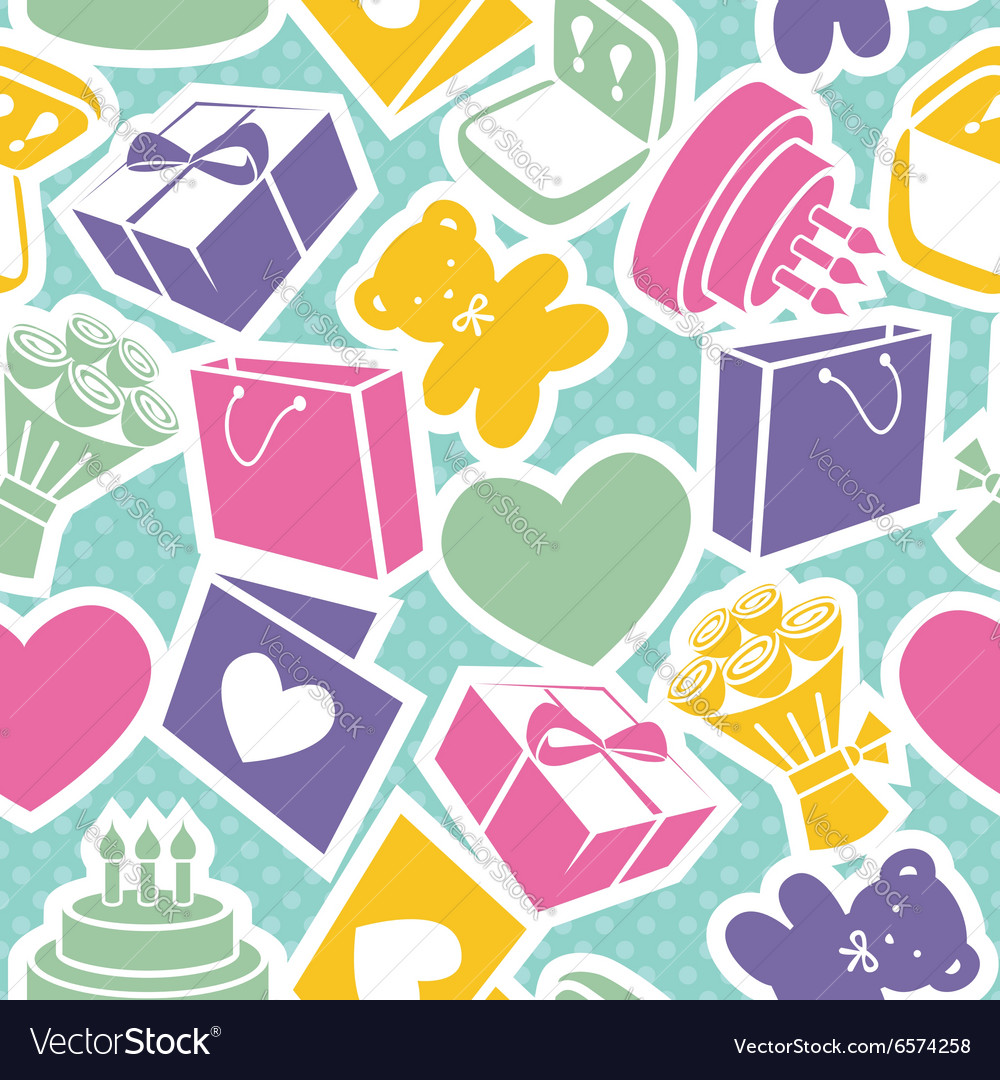 Seamless texture with different elements Vector Image