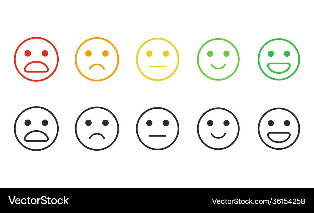 Set emotion rating feedback in line style Vector Image