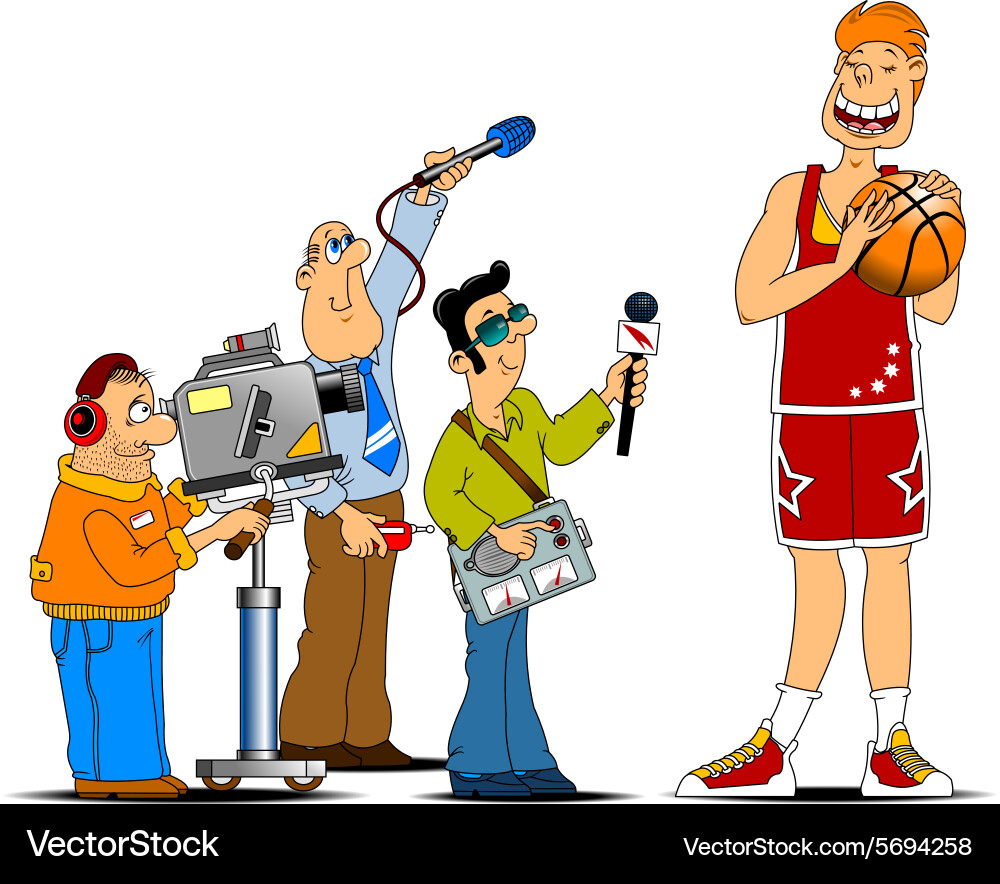 Sports cast cartoon Royalty Free Vector Image - VectorStock