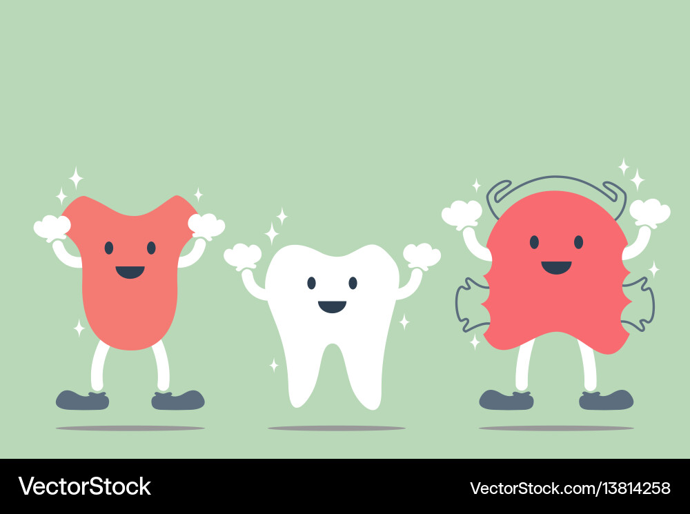 Tooth tongue and teeth retainer Royalty Free Vector Image