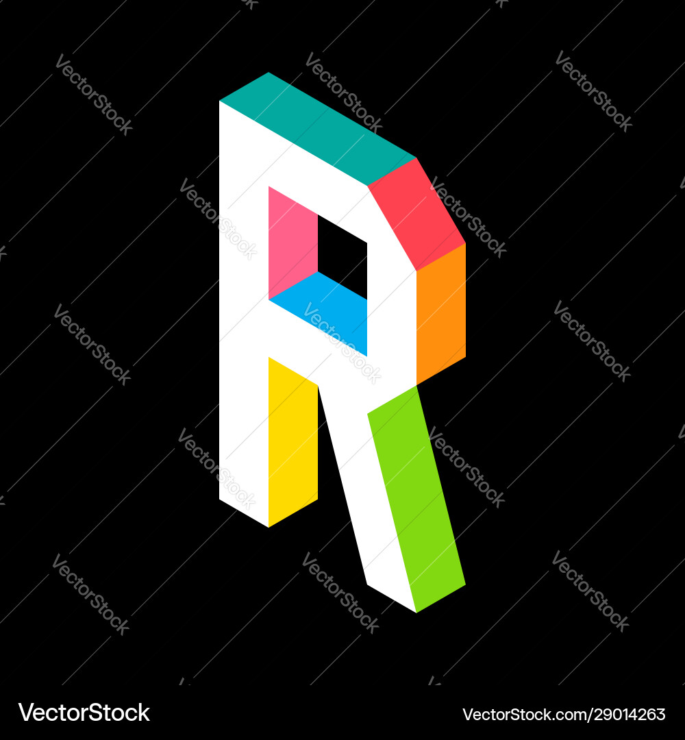 3d colorful letter r logo icon design template Vector Image