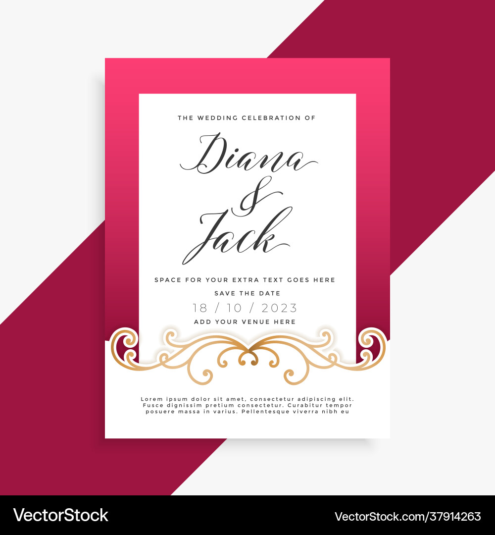 Beautiful floral wedding card design Royalty Free Vector