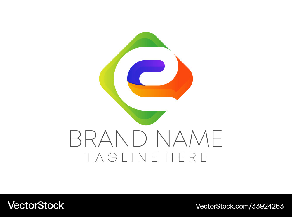 Colorful e letter logo design for business Vector Image