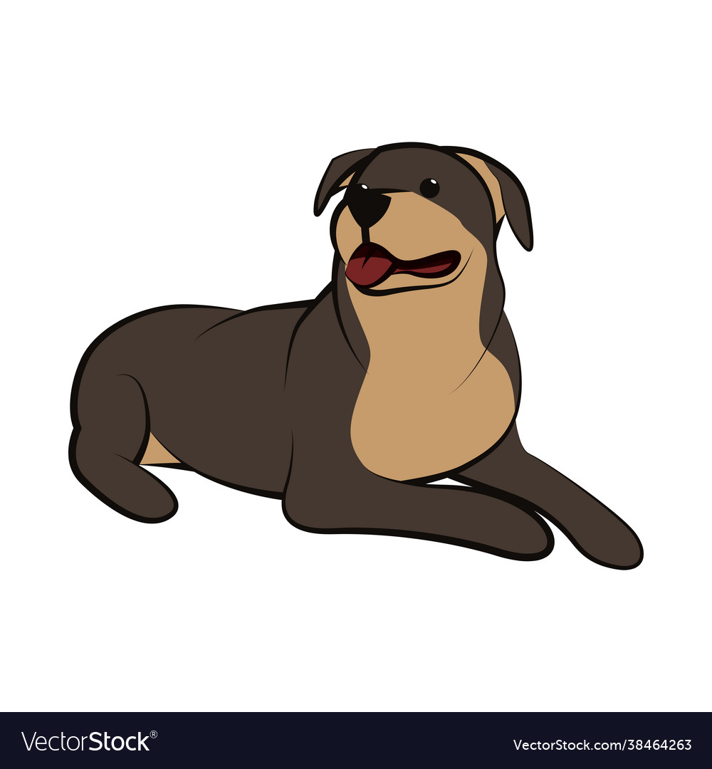 Cute cartoon icon a big dog Royalty Free Vector Image