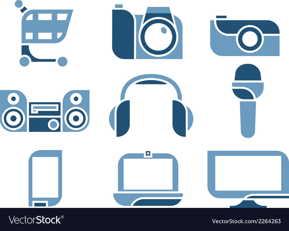 Electronics icons set Royalty Free Vector Image