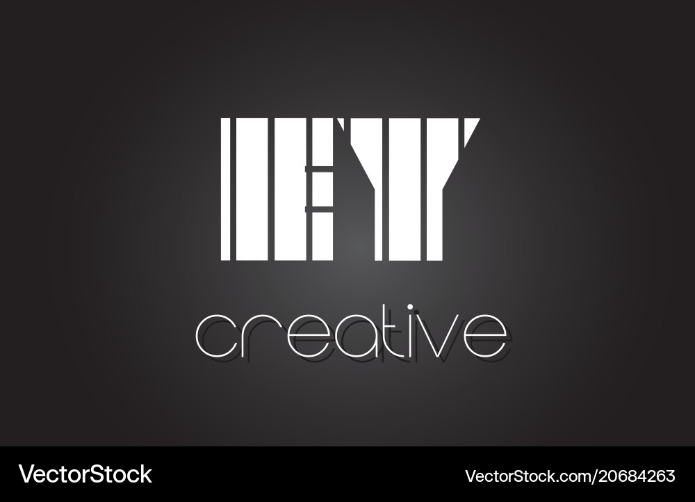 Ey e y letter logo design with white and black Vector Image