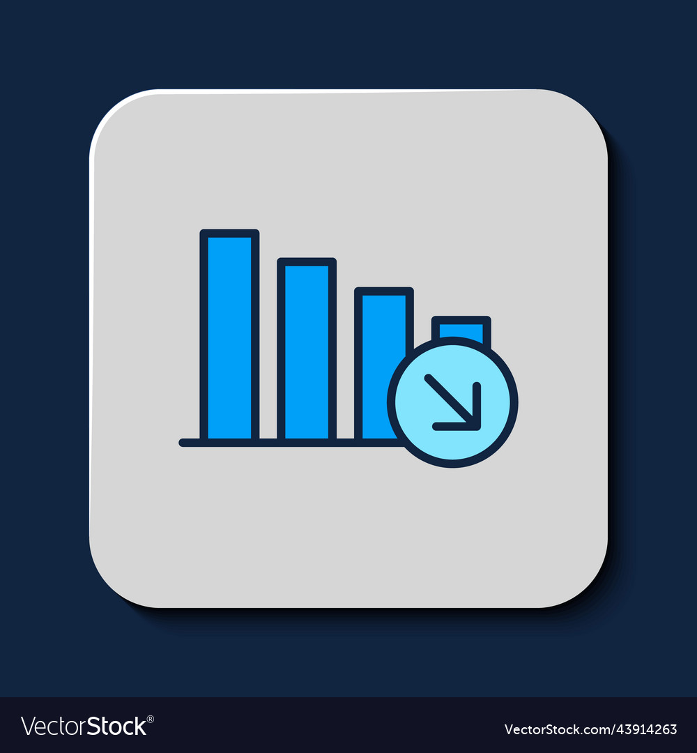 Filled outline financial growth decrease icon Vector Image